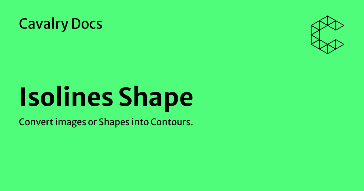 Isolines Shape | Cavalry