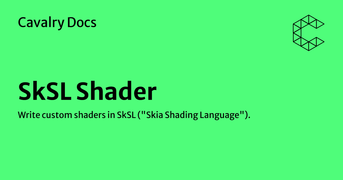 SkSL Shader | Cavalry
