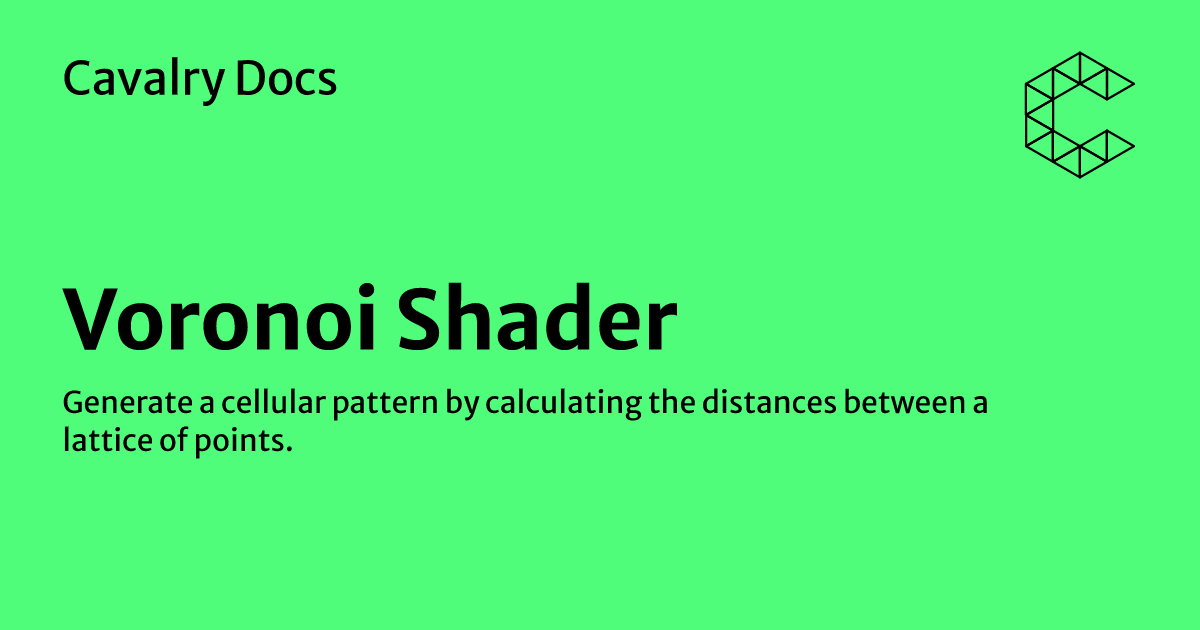 Voronoi Shader | Cavalry